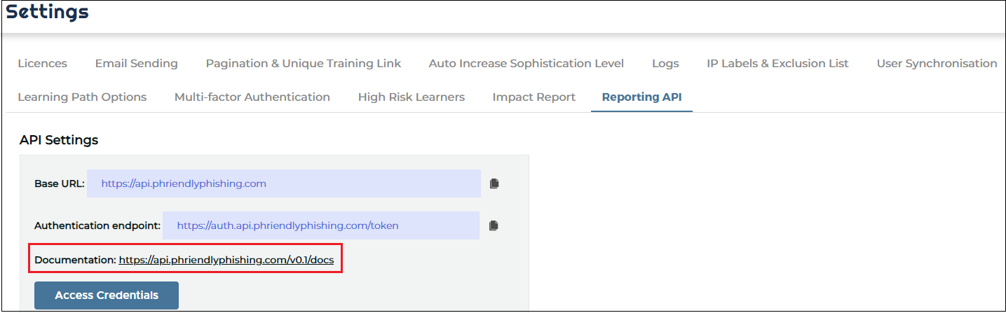 Reporting API – Phriendly Phishing